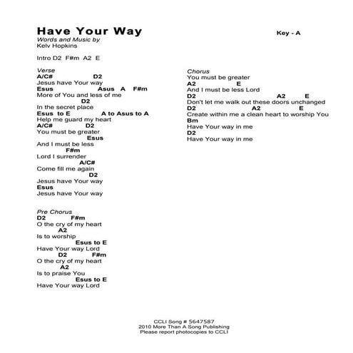 Have your way chords | PDF