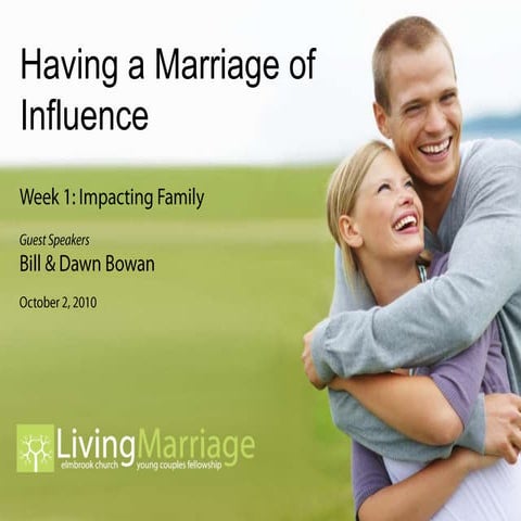 Having a marriage of influence impacting family 10.02.10