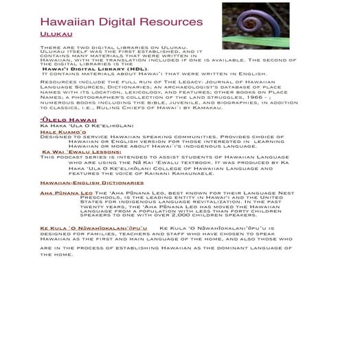 Hawaiian digital resources | PDF