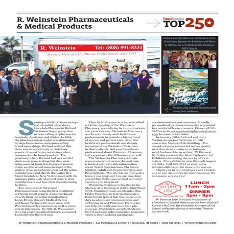 R. Weinstein Pharmaceuticals & Medical Products | PDF