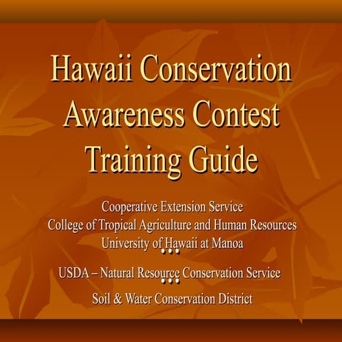 Hawaii conservation Awareness 2006 Presentation | PPT