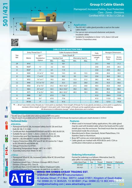 Hawke Universal Cable Glands - Installation Instruction | PDF