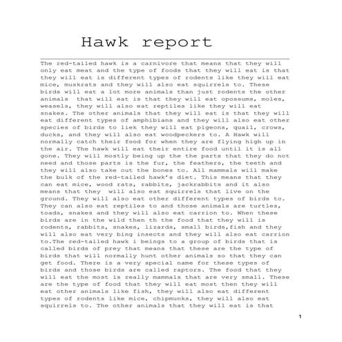 Hawk report | PDF