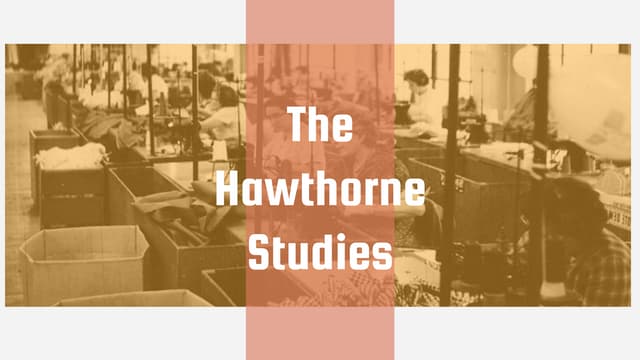 Hawthorne experiments | PPTX
