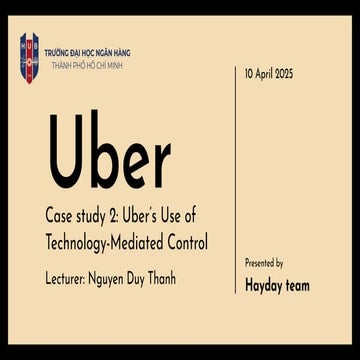 Haydayteam_Teamwork #1 [ppt].pdf for uber case study | PDF