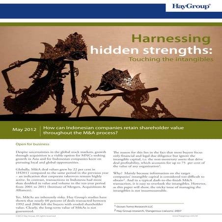 Haygroup Harnessing Hidden Strengths Touching The Intangibles May12 ...