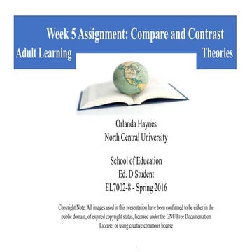 EL 7002 Assignment 5: Compare and Contrast Adult Learning Theories. | PPTX