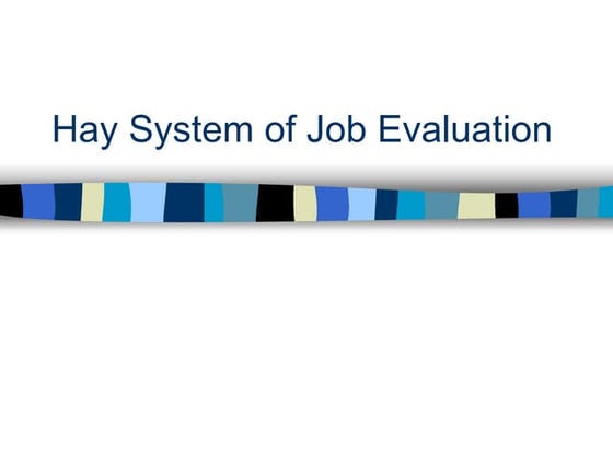 Job evaluation and grading methods | PPT