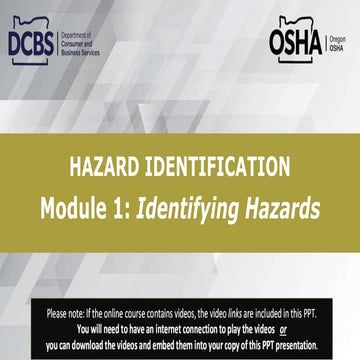 hazard identification and classification | PPTX