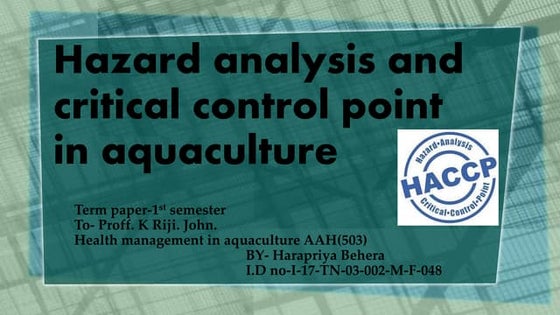 Hazards analysis and critical control points | PPTX | Science