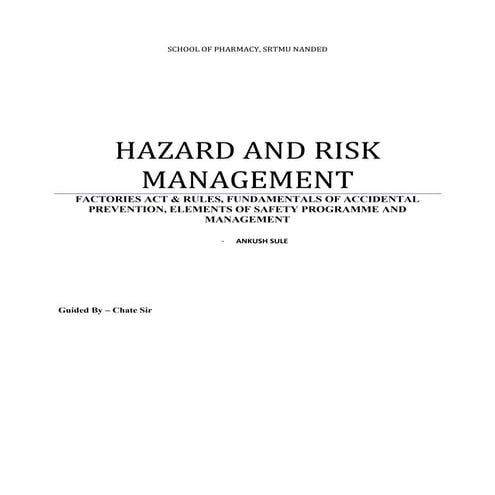 Hazard and risk management | PDF | Manufacturing Industry | Industries