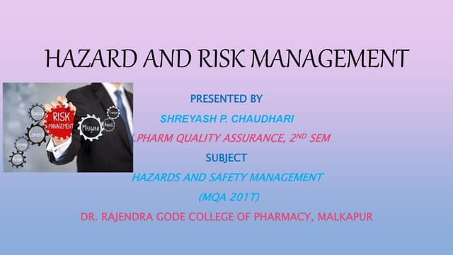 Hazard and risk management | PPTX