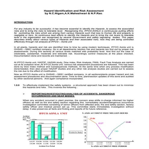 Hazard identification and risk assessment | PDF