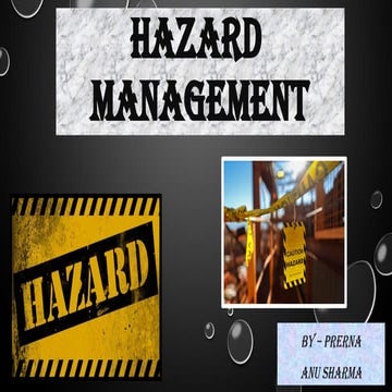 Hazard Management ppt by students of ywca | PPTX