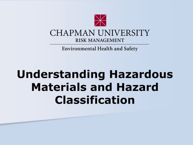 Dangerous Goods Presentation | PPTX