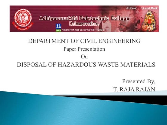 Hazardous waste Management | PPT | Environmental Services Industry ...