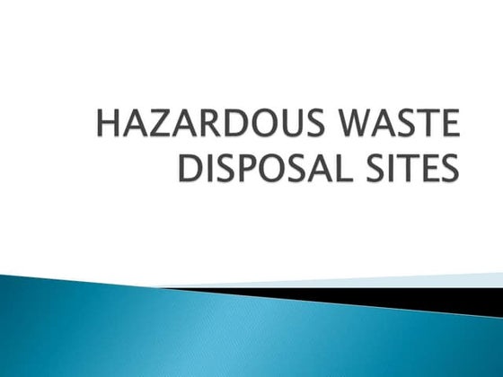 Hazardous waste treatment | PPTX | Environmental Services Industry ...