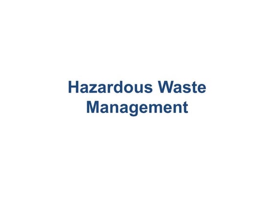 Industrial Waste Management | PPT