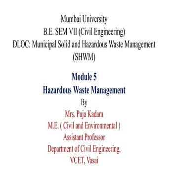 Hazardous Waste Management.pptx | Environmental Services Industry ...