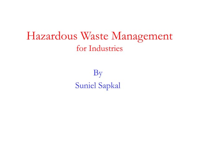 Hazardous waste handling procedure Standard Operating Procedure | PPTX