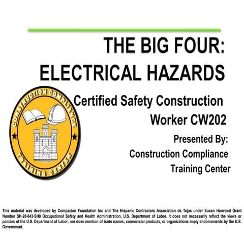 Hazards associated with the use of electricity in the workplace.ppt