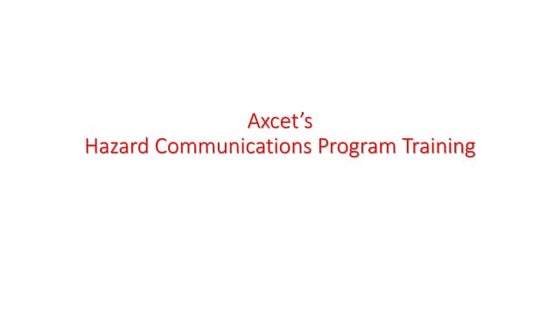 Hazard Communications Program Training | PPSX | Lung and Respiratory Health | Diseases and ...