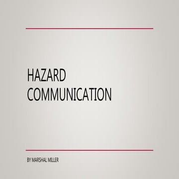 Revised hazard communication standard | PPTX