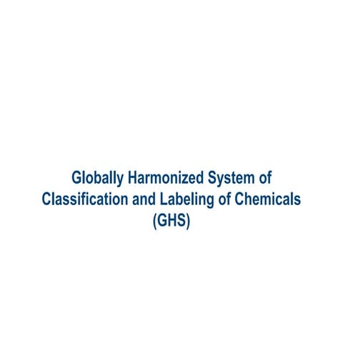 HAZCOM Globally Harmonized System of Classification and Labeling of ...
