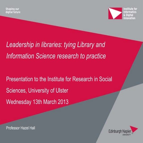 Leadership in libraries: tying Library and Information Science research ...
