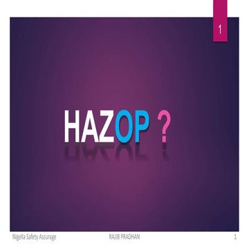 Hazard Operabilty Study (HAZOP) | PPTX