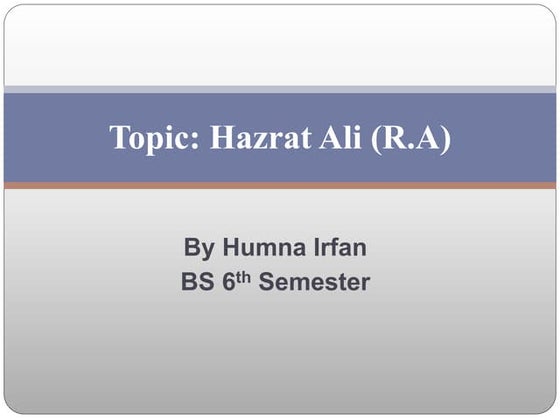 Life of Ali Ibn Talib | PDF