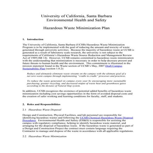 Haz waste minimization_plan | PDF