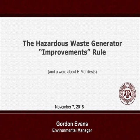 Hazardus Wastes generator important rule .pptx