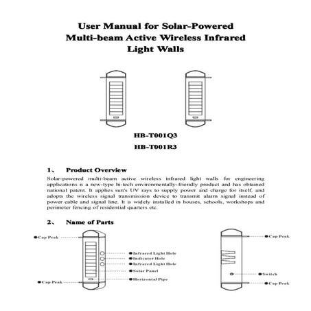 Install manual of solar-power beams perimeter Security | PDF