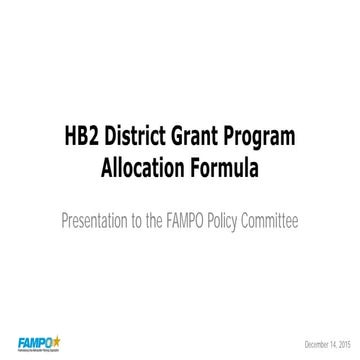 HB2 District Grant Program Allocation Formula | PDF