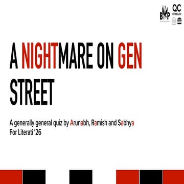 General Quiz for Literati at IIT Delhi | A Nightmare on Gen Street ...