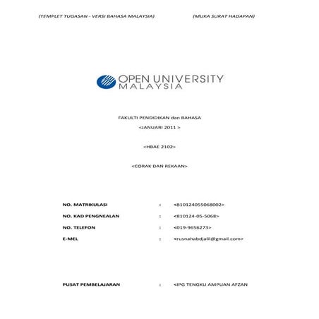 Hbae2103 810124055068 as1_corak dan rekaan. | PDF