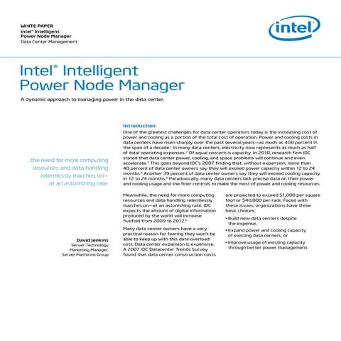 Intel Node Manager Intro | PDF