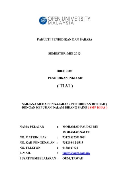 Kanak kanak bekeperluan pendidikan khas | PPTX