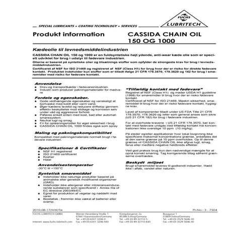 Tds cassida fluid gle 150 dk | PDF
