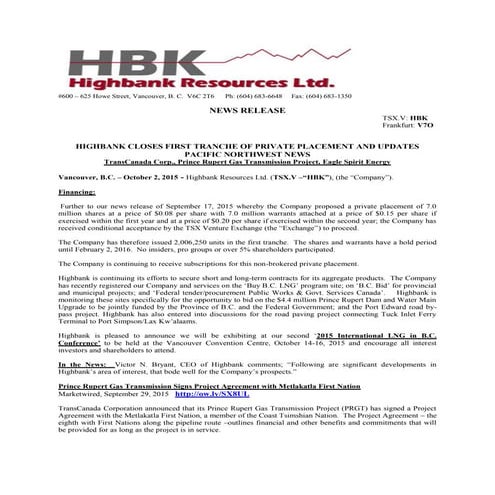 Highbank Year-End Update | PDF