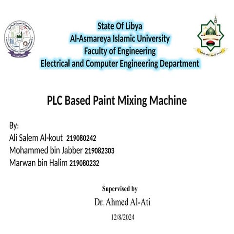 Automatic liquid filling and mixing process using PLC | PPTX