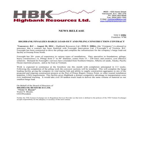 Highbank Year-End Update | PDF