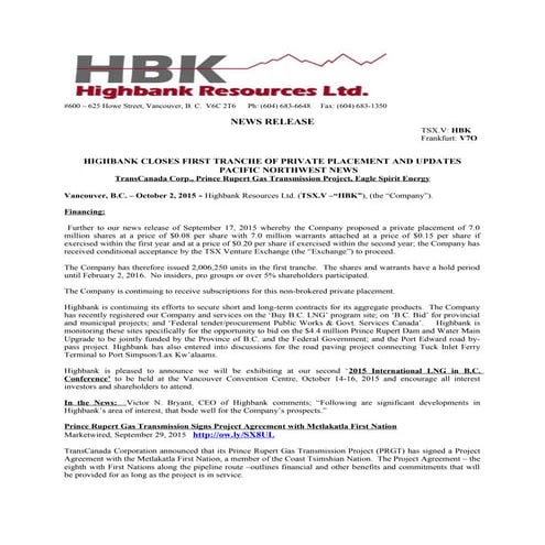 Highbank Year-End Update | PDF