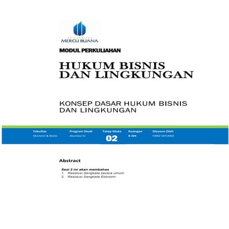 Hbl,2, fariz satiano, hapzi ali,resolusi sengketa secara umum,resolusi sengketa ekonomi ...