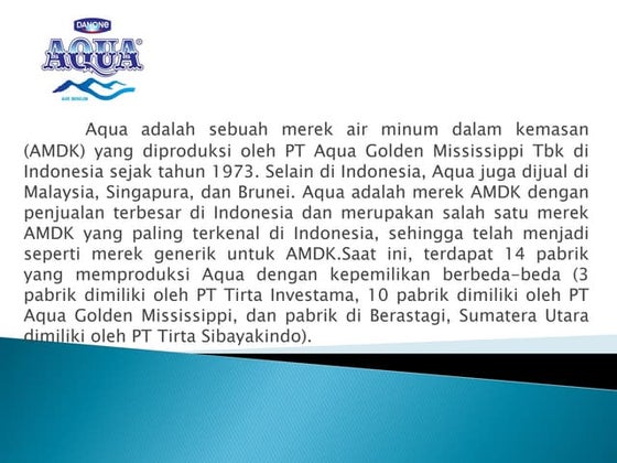 PRESENTASI TUGAS BRAND AQUA JURUSAN MANAJEMEN | PPTX