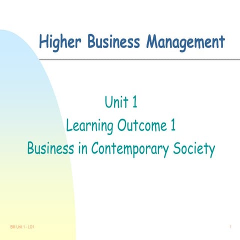 Higher Business Management unit 1 | PPTX