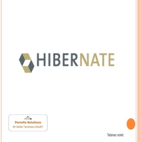 Hibernate Architecture Overview. | PPTX