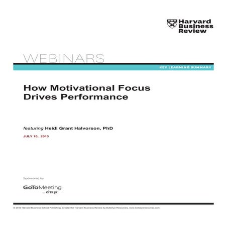 Harvard Business Review-How Motivational Focus Drives Performance, by ...