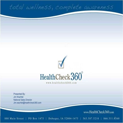 HealthCheck360 Selling Wellness to your CFO 041712 | PPTX